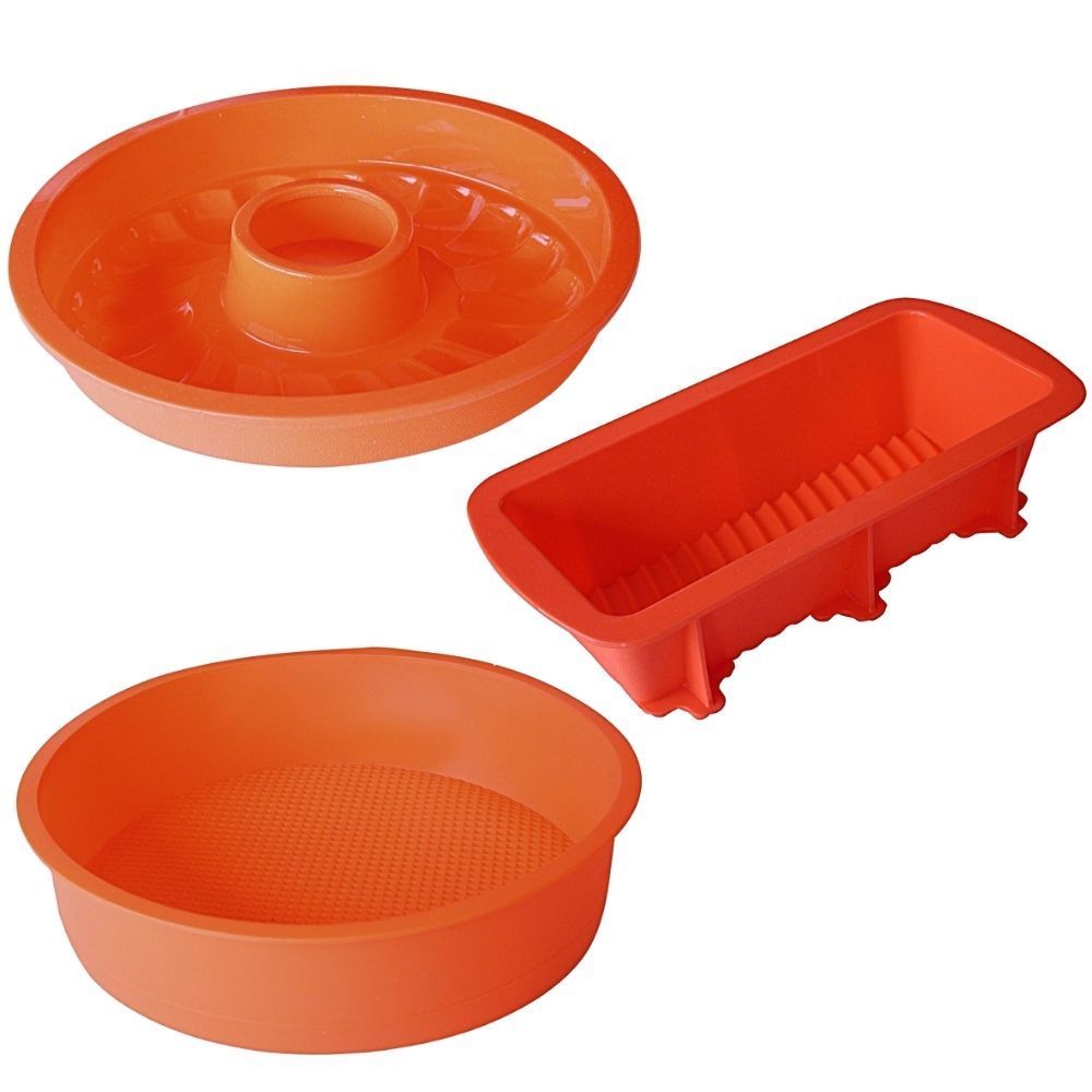 Set X3 Moldes Repostería Silicona Naranja 1130002/7/6