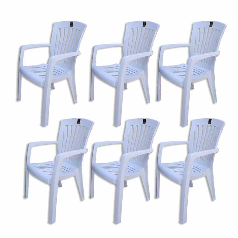 Set 6 Sillas Kansas Plastico Mascardi Color Blanco