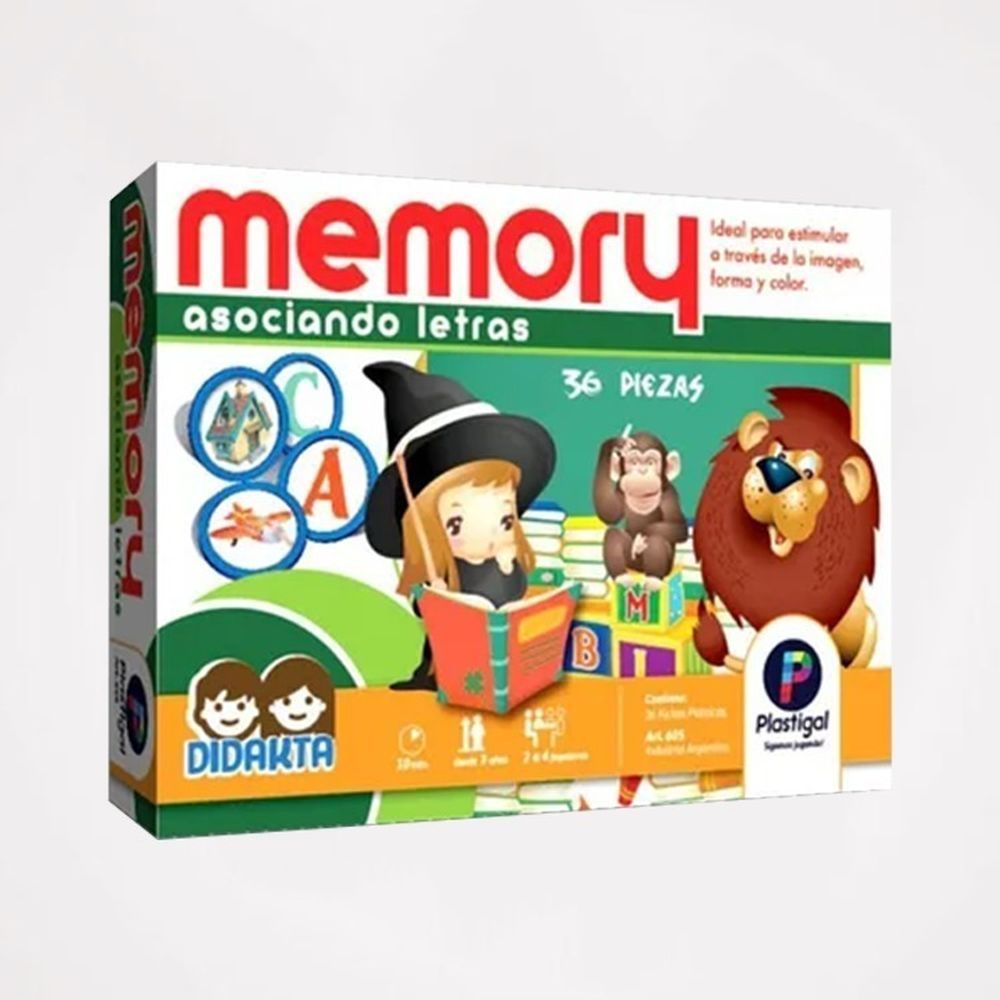 Juego De Mesa Memory Asociando Letras- Didactico-plastigal
