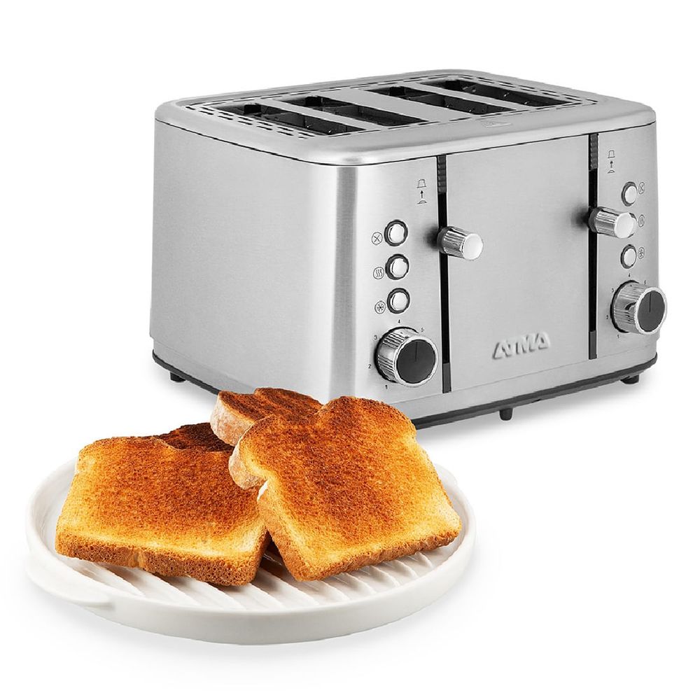 Tostadora Atma To9000Ip 4 Panes 7 Niveles De Tostado Acero Inox