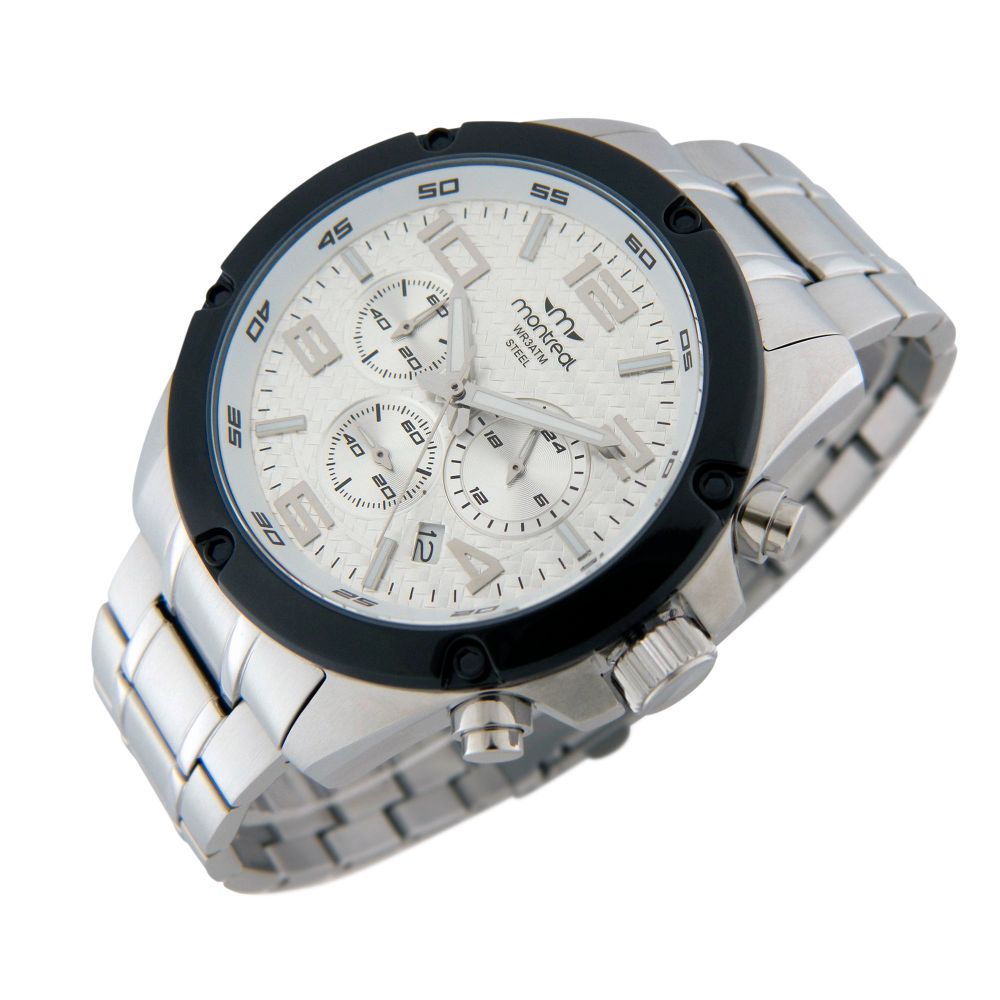 Reloj gris Montreal cronógrafo acero
