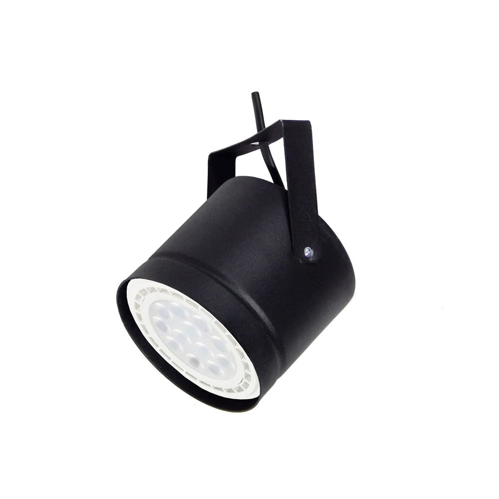 Aplique Riel Techo Pared Tacho 1 Luz Negro Apto Led Gioluce
