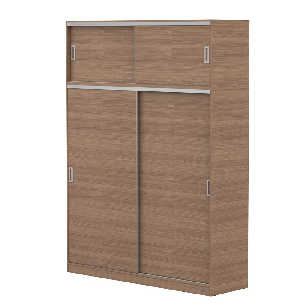 Placard Con Baulera Dakar 2 Puertas Corredizas 1,80 Mts. Color Carv. Mezzo