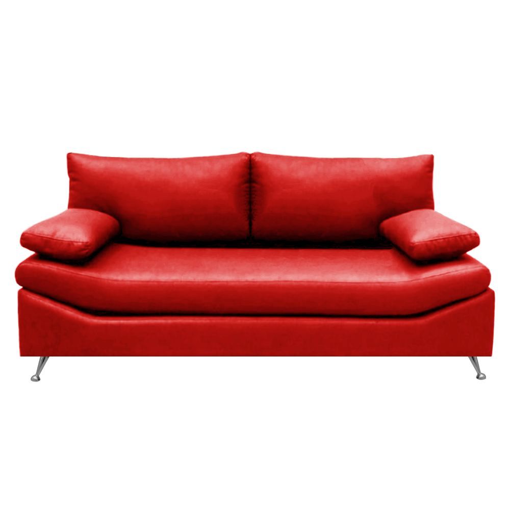 Sillon Sofa 3 Cuerpos 2m Pretoria Patas Cromadas en Talampaya Rojo
