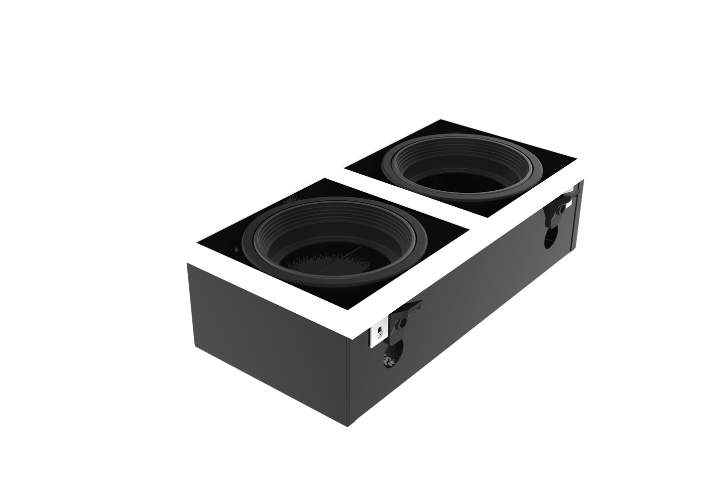 Spot Plafon Embutir Negro 2 Luces Apto Led Ar111 Cardanico