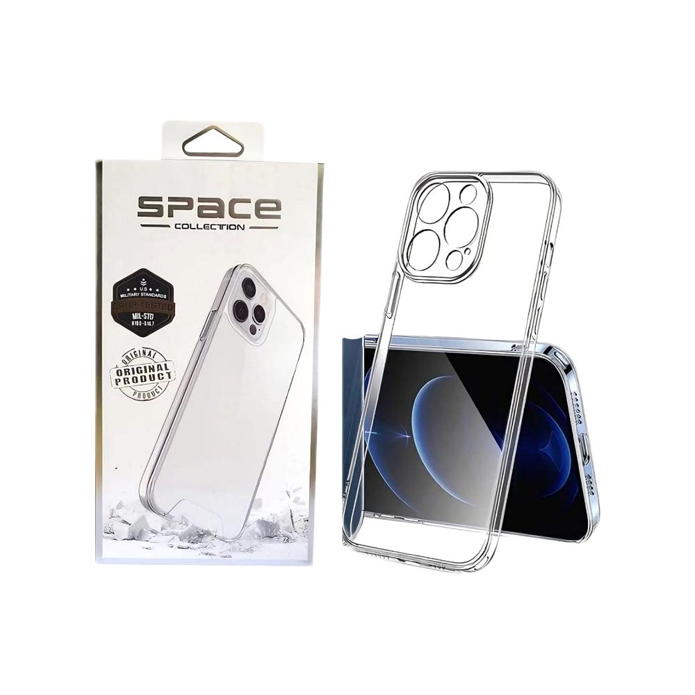 Funda transparente para iPhone 15 reforzada space