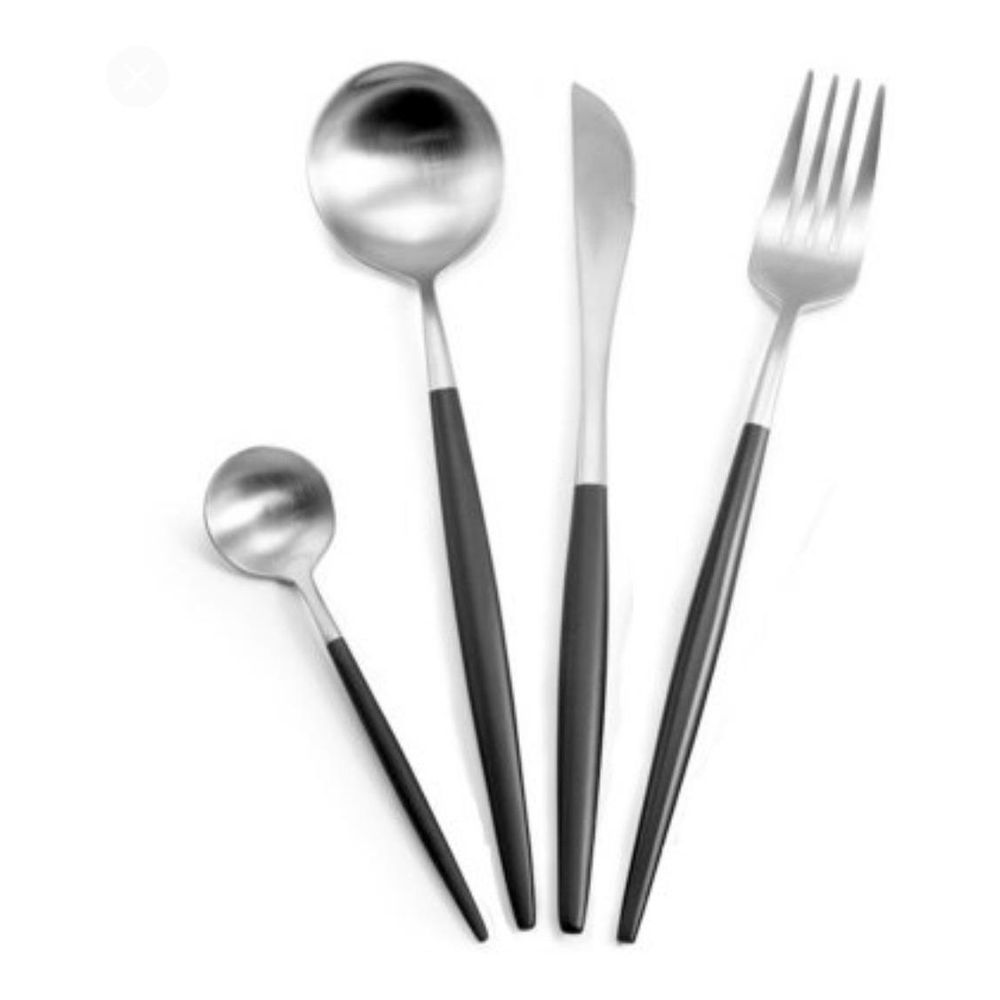 Set de Cubiertos Luxury Negro X24 Piezas Black Silver