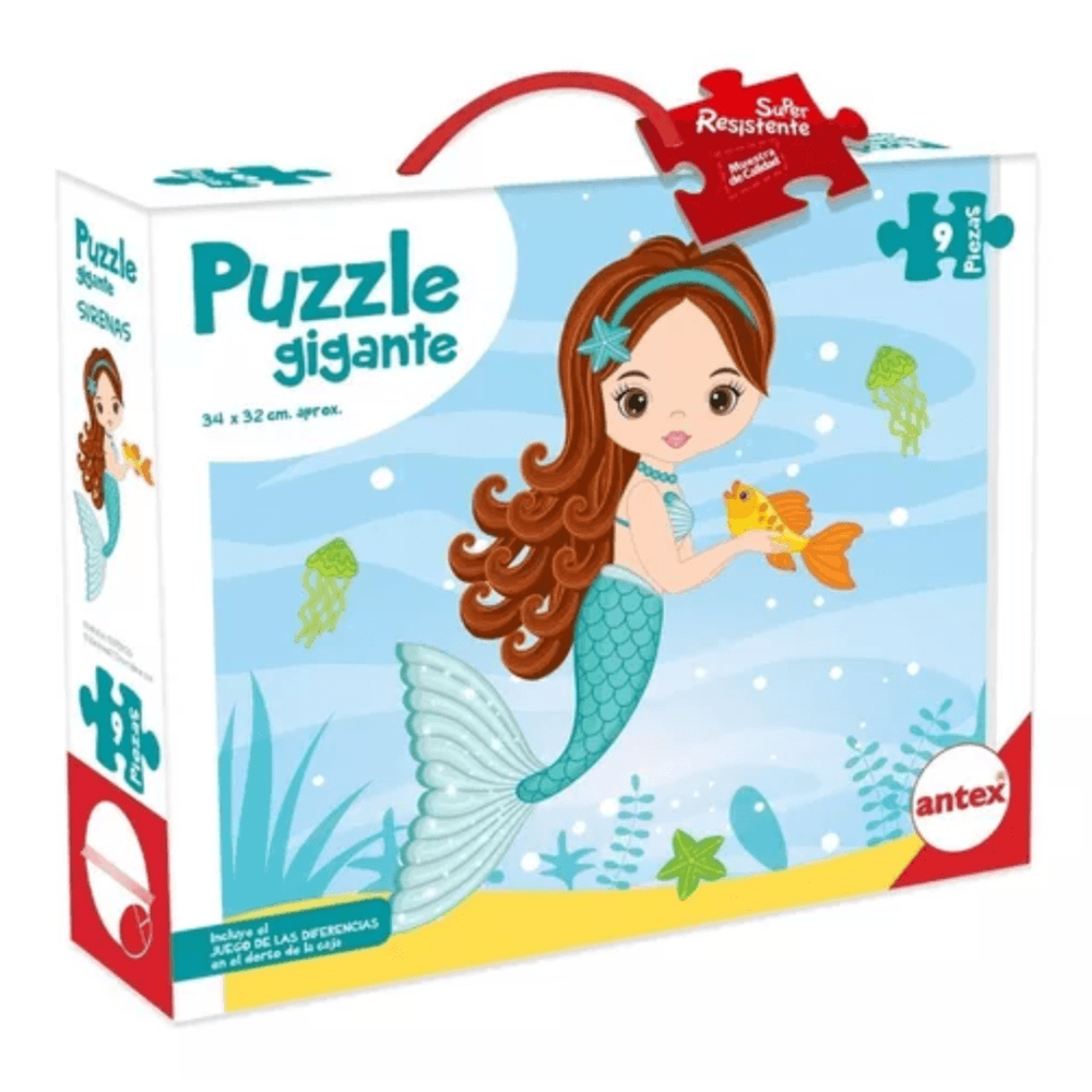 Puzzle Rompecabezas Sirenas 9 Piezas Antex 3041 Celeste