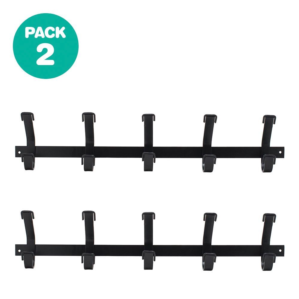 PACK 2 Perchero Pared Industrial Moderno Metal 5 Brazos