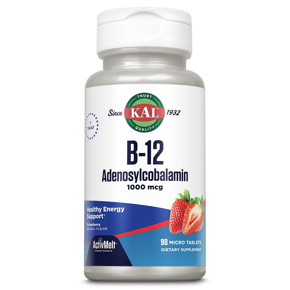 Suplemento Kal de vitamina B12 1000 mcg de adenosilcobalamina 90 ...