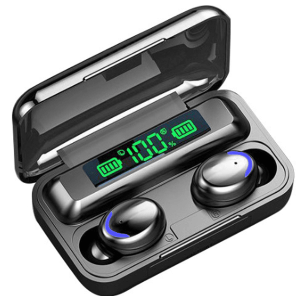 Auriculares Bluetooth F9-5 TWS Negro con Power Bank