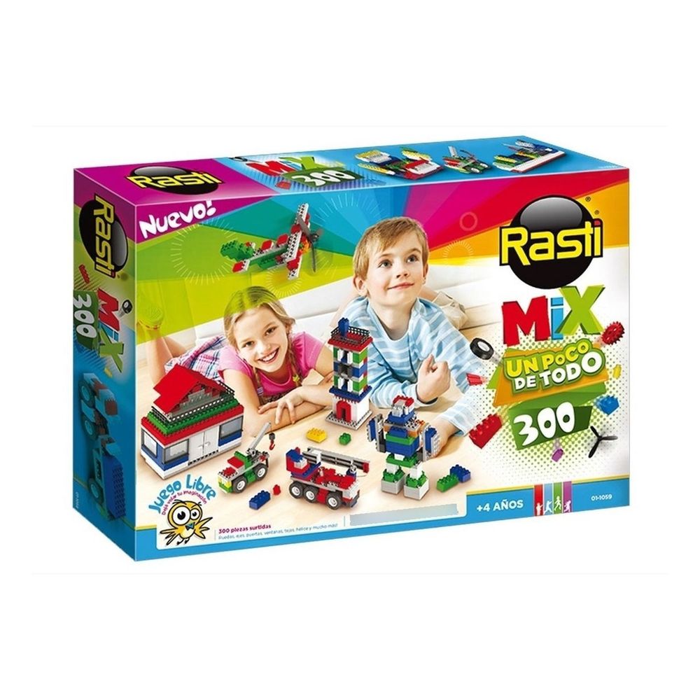 Rasti Mix 300 Bloques Y Accesorios Rueditas Hélice Puerta