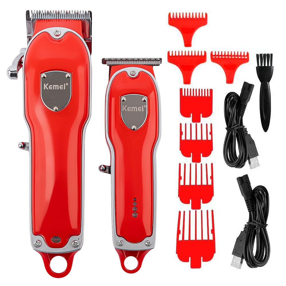 Maquina de Cortar El Pelo Profesional Kemei KM-3911 Recargable + Patillera 10w