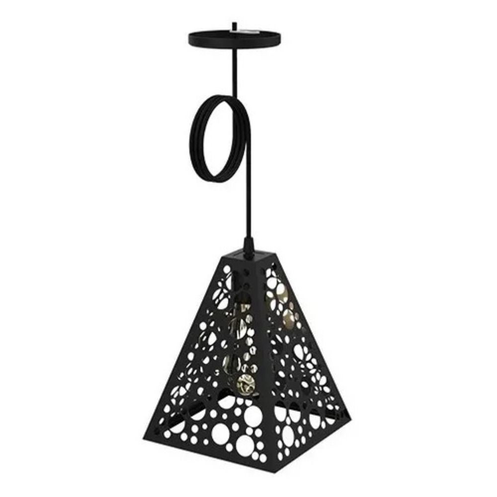 Colgante Aluminio Negro Hole Vintage 1 Luz Apto Led Negro