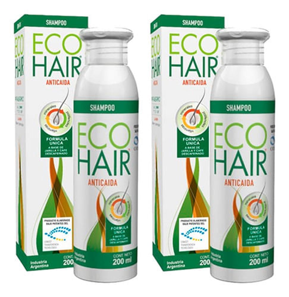 Shampoo Eco Hair Crecimiento Pelo Anticaida Ecohair 2 X200ml