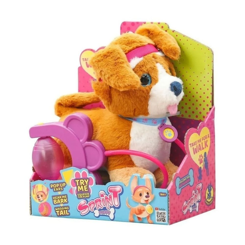 Peluche Mascota Interactiva Sprint Con Correa De Paseo PERRO PUPPY