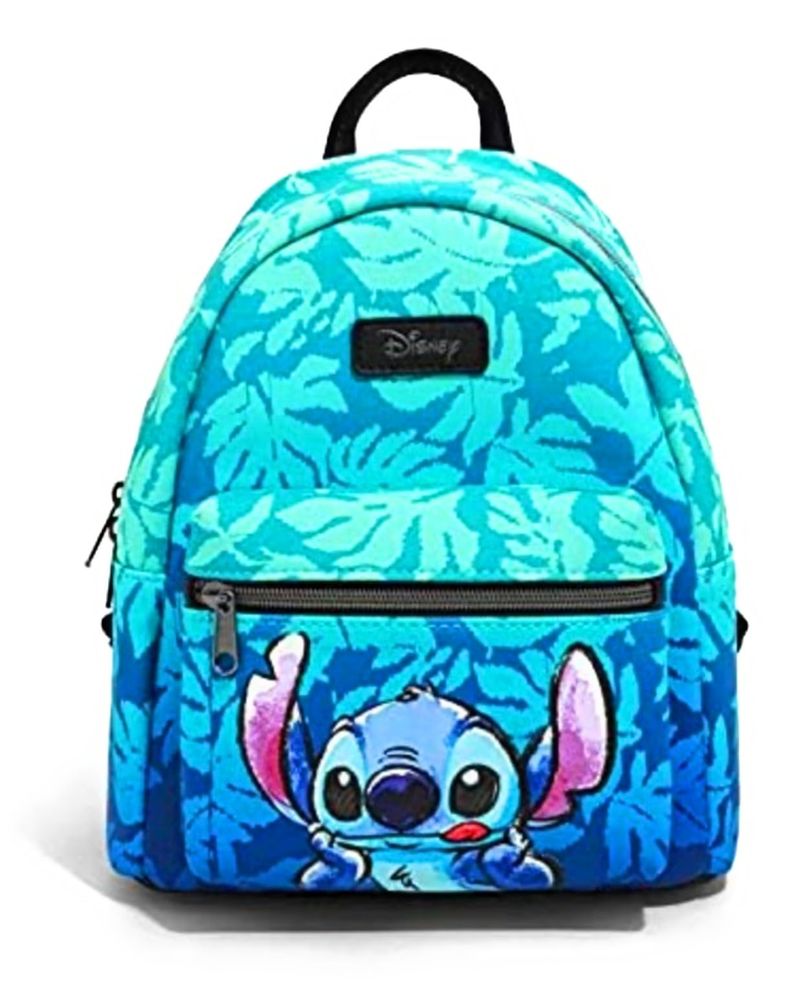 Minimochila Disney Lilo & Stitch con hojas tropicales azules