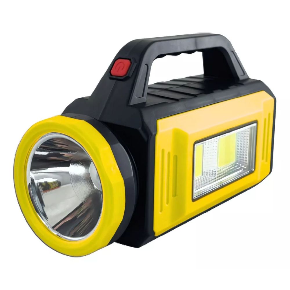 Linterna Recargable Con Panel Solar Dinax Negro/Amarillo TJ-7528A
