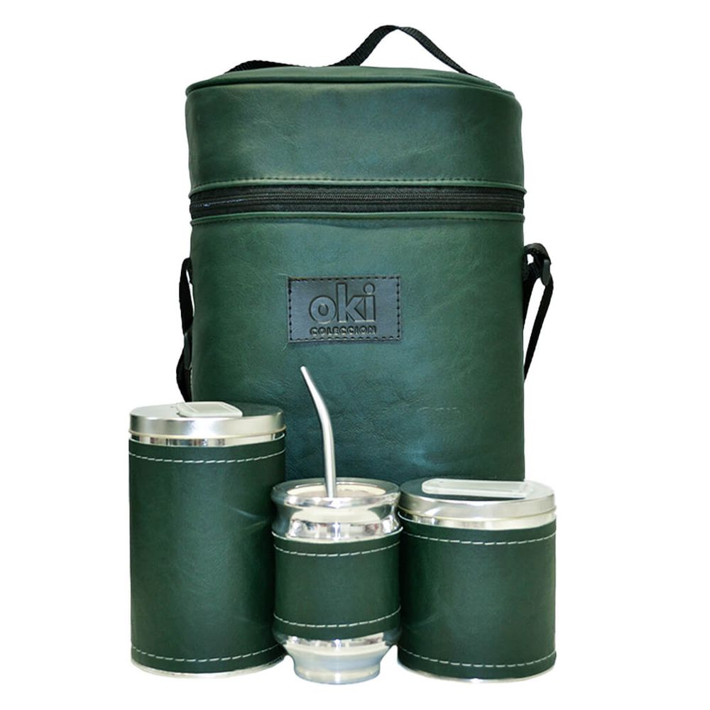 Equipo de mate sin termo ecocuero Verde