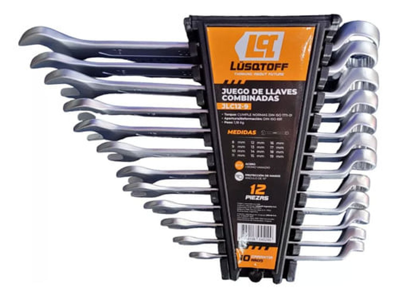 Juego De Llaves Combinadas 12 Pzs Lusqto 19mm Color Naranja Jlc12-9