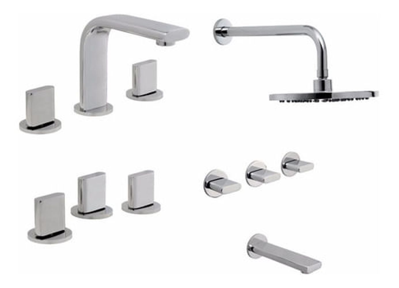 Grifería baño lavatorio + ducha + bidet Piazza Icon