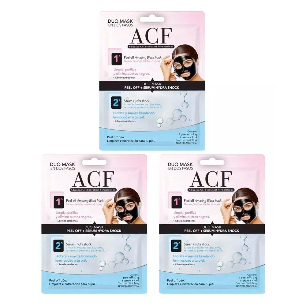 Acf Mascara Facial Duo Peel Off + Serum Hydra Shock X3