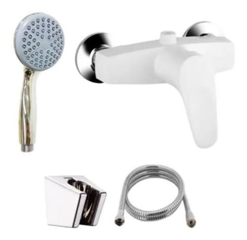 Ducha Monocomando Sin Transferencia Blanca Abs Con Duchador