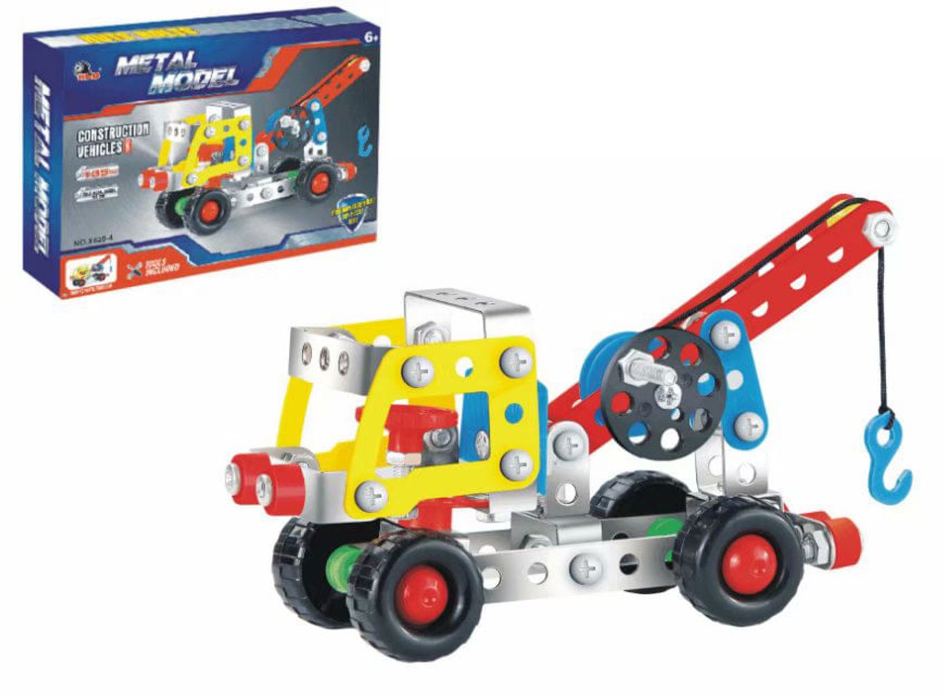 Diy Metal Bricks Camion Grua Para Armar 135 Piezas Ck