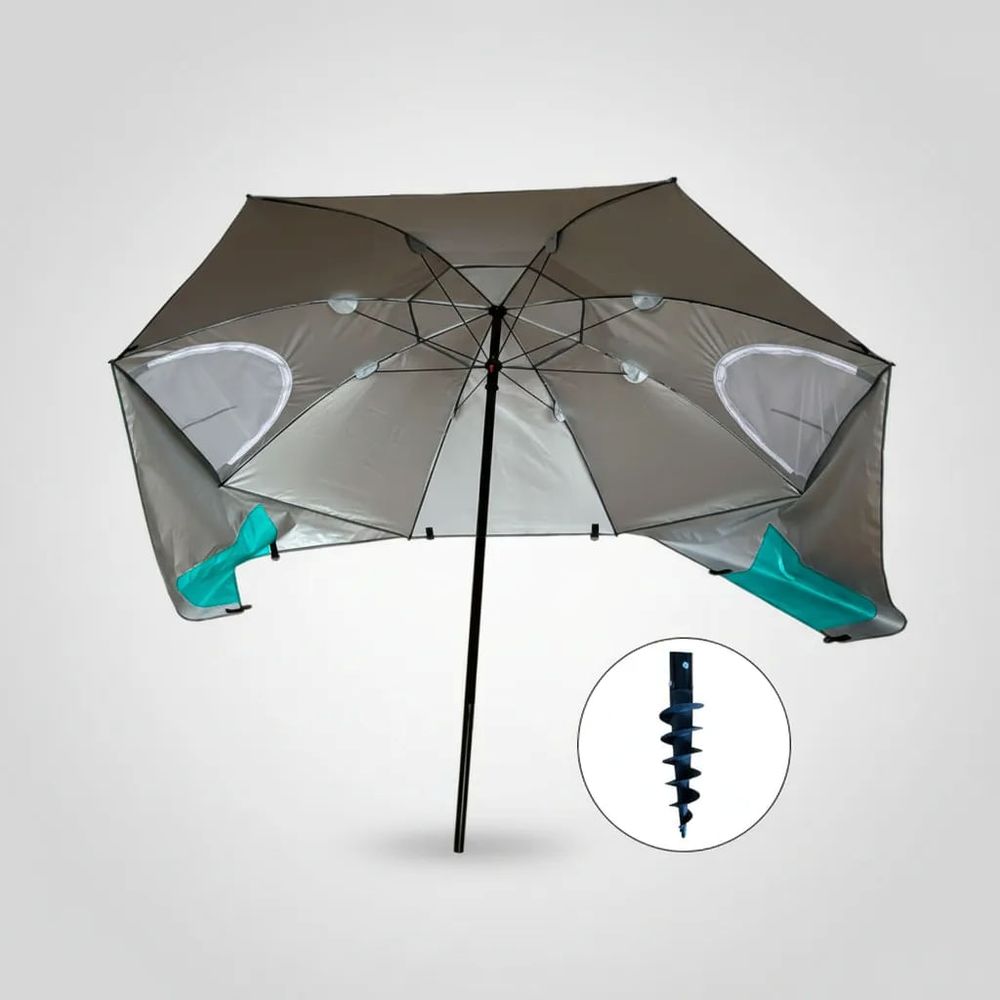 Sombrilla Carpa Playera Turquesa Reforzada Para Viento 2 M