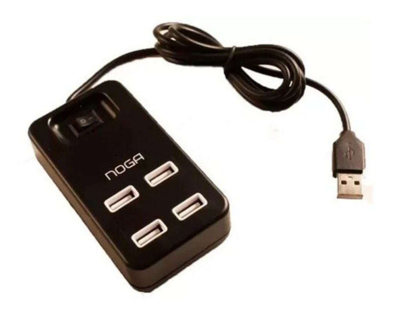Adaptador Hub Noga 4 Puertos Con Botón Usb