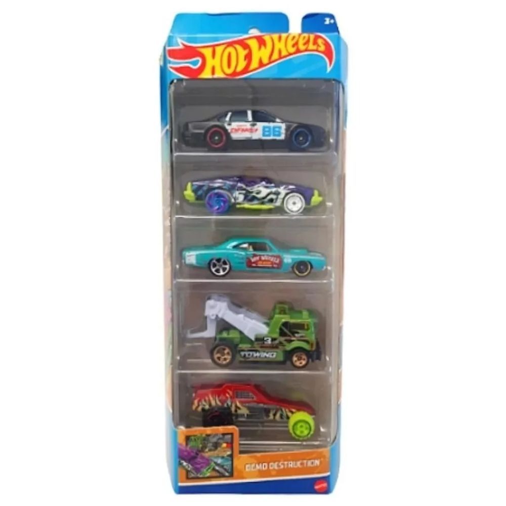 Autitos HotWheels Set x 5 Unidades Demo Destruction