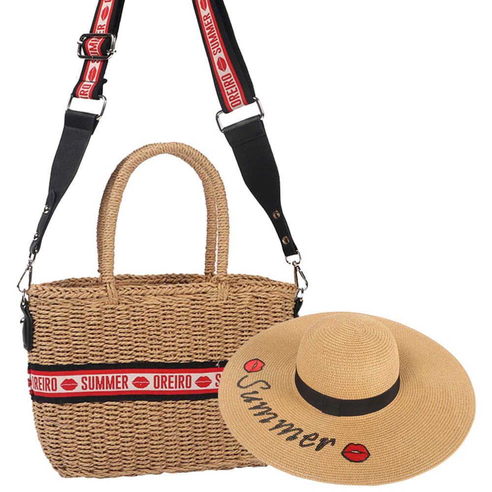 Combo Las Oreiro Playero Bolsito + Capelina