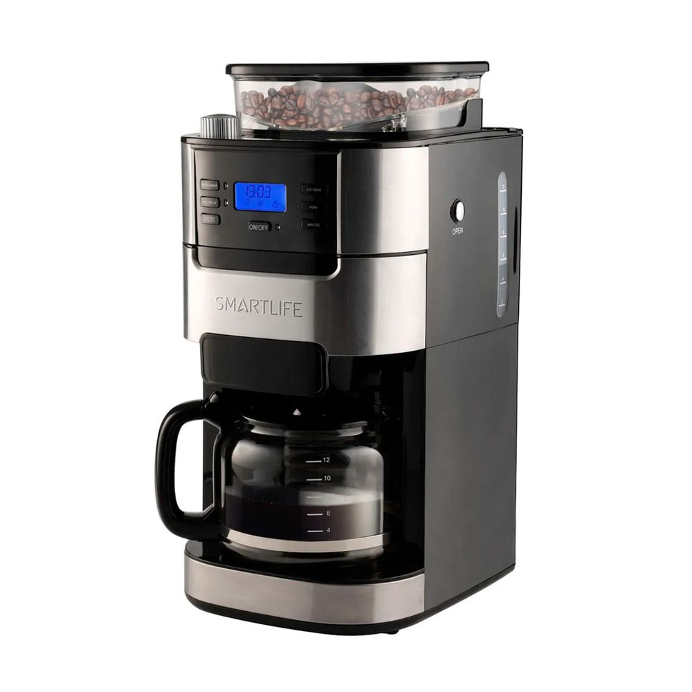 Cafetera De Filtro Smartlife 1,5 Lt 970 W con molinillo 90 W SL-CMDG1025