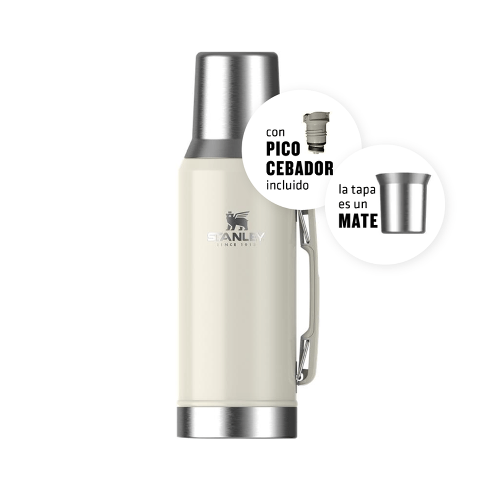 Termo Stanley Mate System 1,2 Lts Cream c/ Tapón Pico Cebador