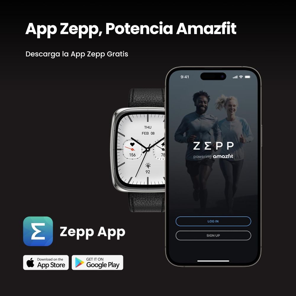 Smartwatch Amazfit Active 2 Premium Square Amoled Gps Acero Inox