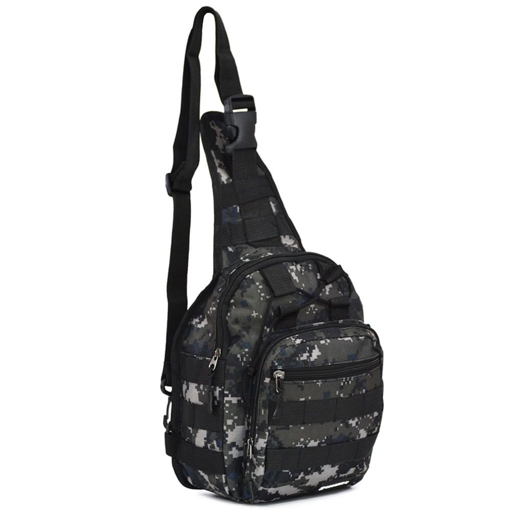 Mochilita Cruzada Cecchini Tactic Camuflada Lisa