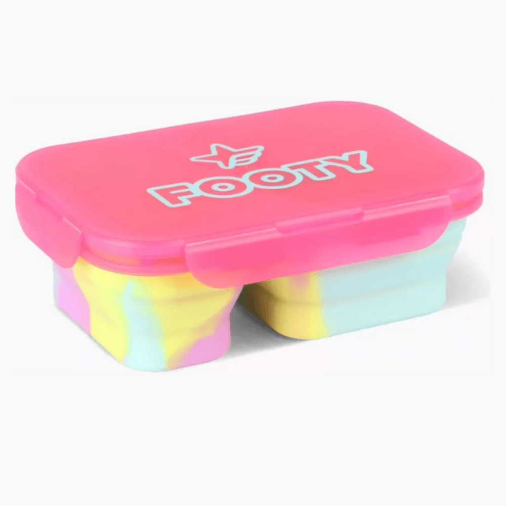 Lunchera Plegable Con Dos Compartimentos Footy. Footy Rosa