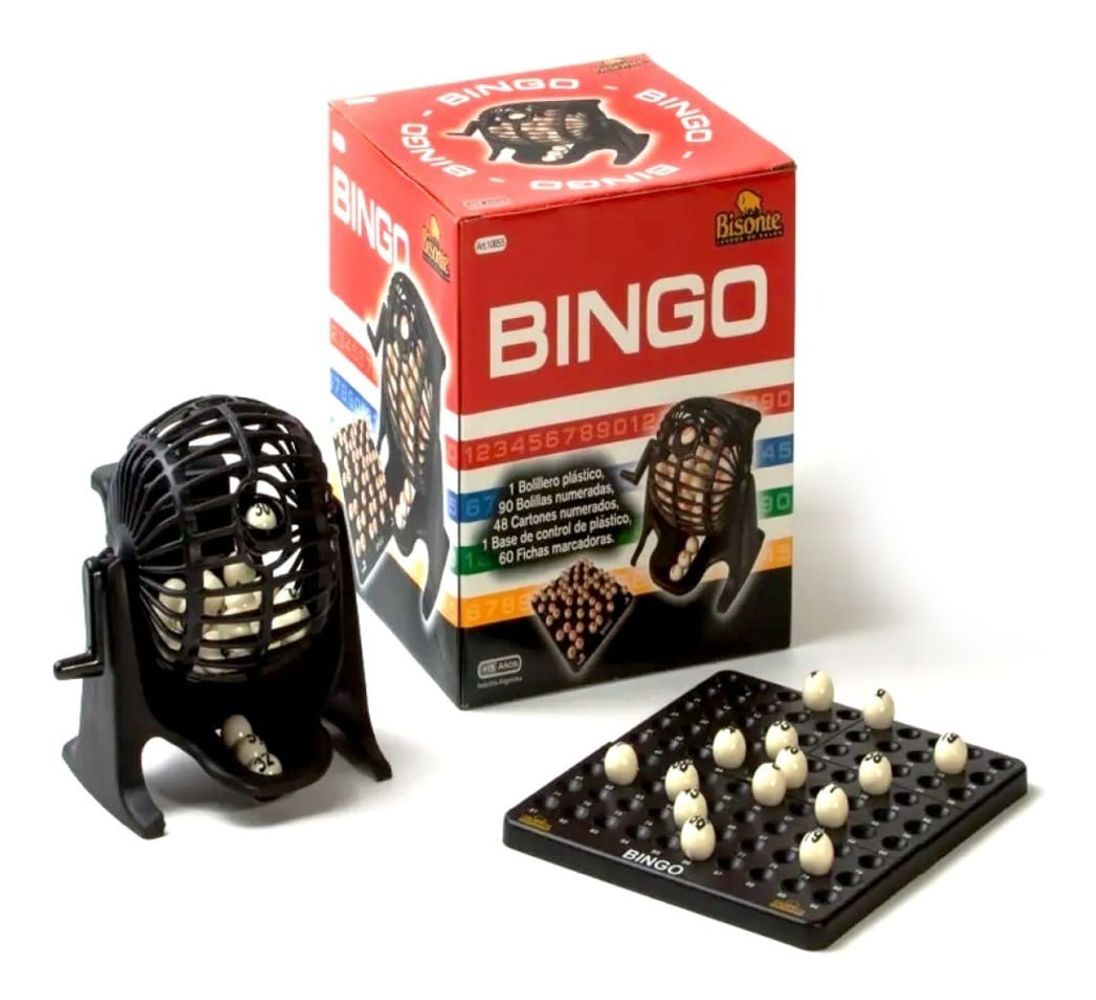 Juego de Mesa Bisonte Bingo de 90 Bolillas con Bolillero BI9919
