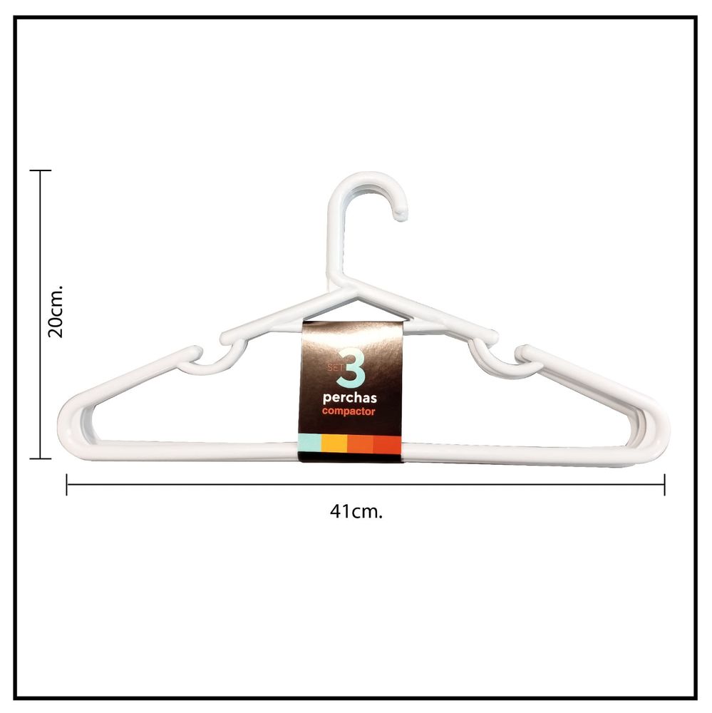 Perchas Plasticas Pack x 24 und Reforzadas Compactor Resistente