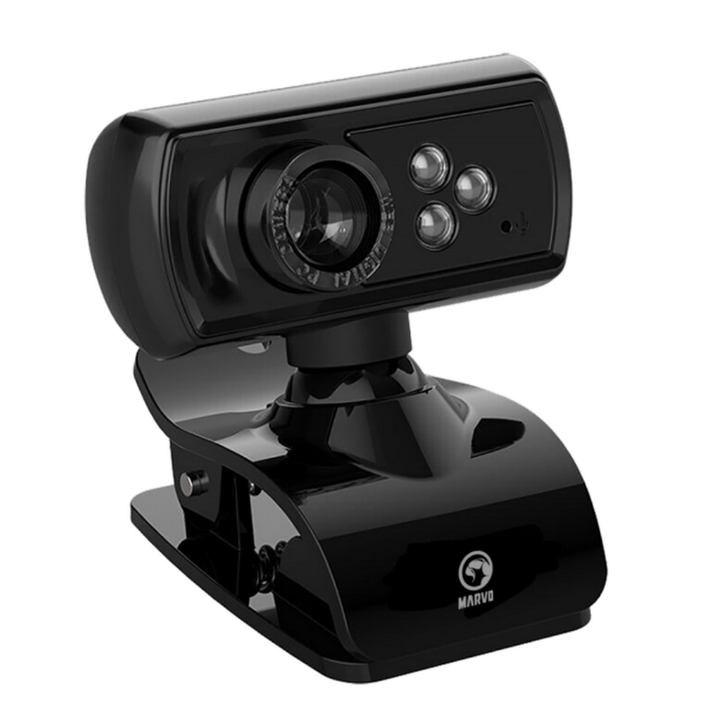 Webcam Marvo Mpc01 1080p Mic 5mpx Iluminación Led Usb