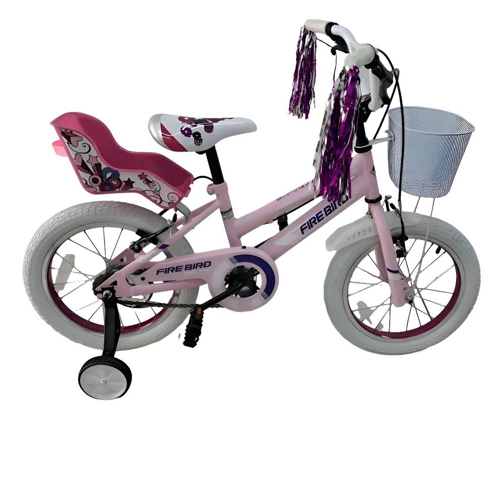 Bici Cross Infantil Firebird R 16 Nena Canasto Porta Muñeca Rosa claro 6cts