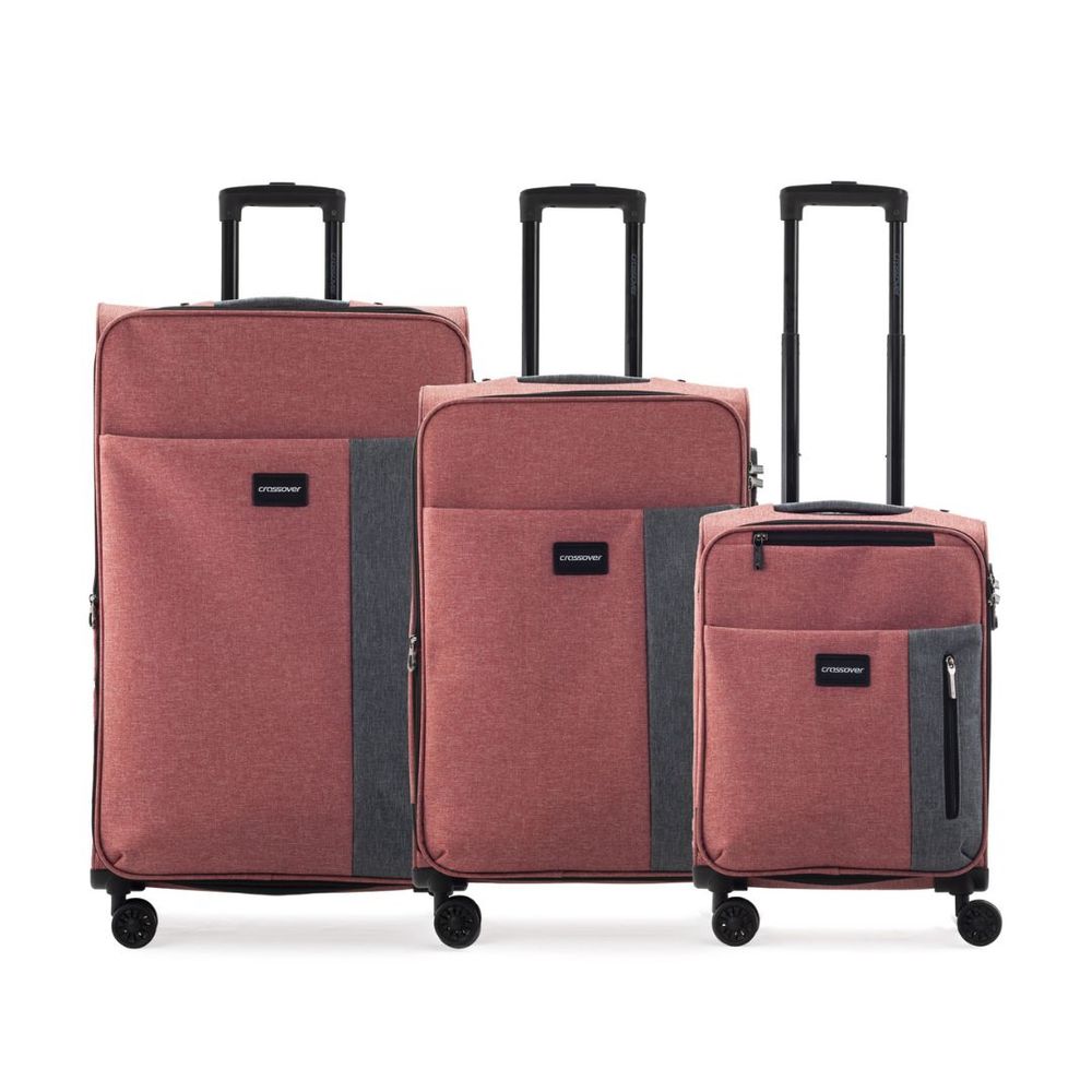 Set de Valijas Crossover Semi Rígida Rudy Poliéster Rojo