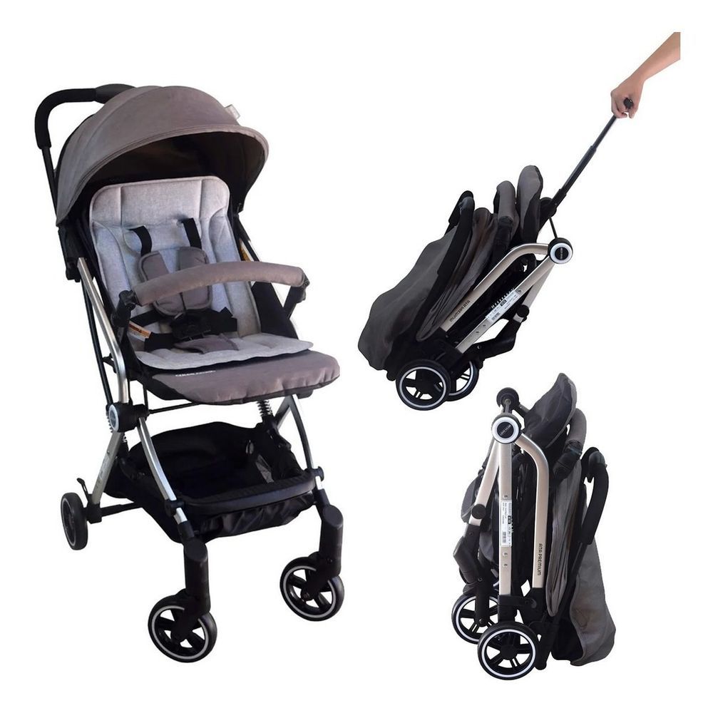 Cochecito Bebe Mega Baby Ata Premium Aluminio Ultraliviano Gris
