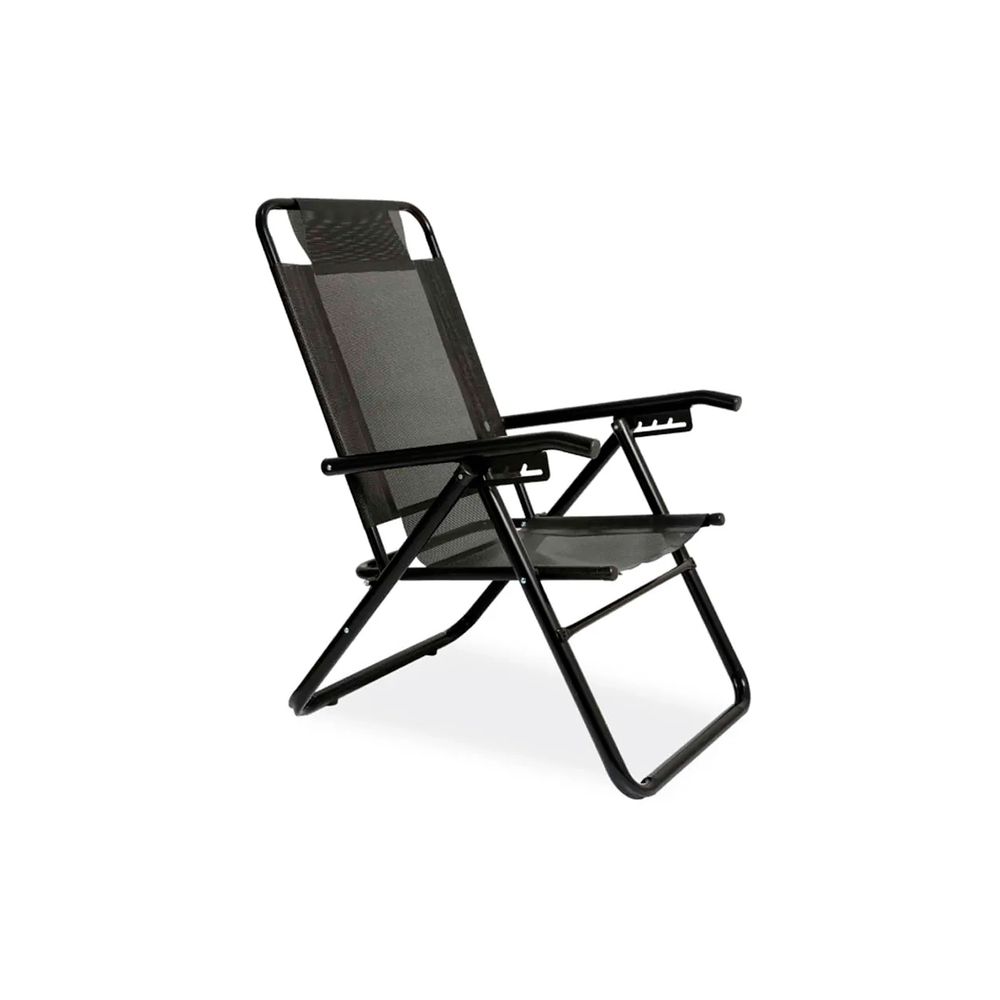 Reposera Descansar 80040 Black Plegable Reforzado 5 Posiciones