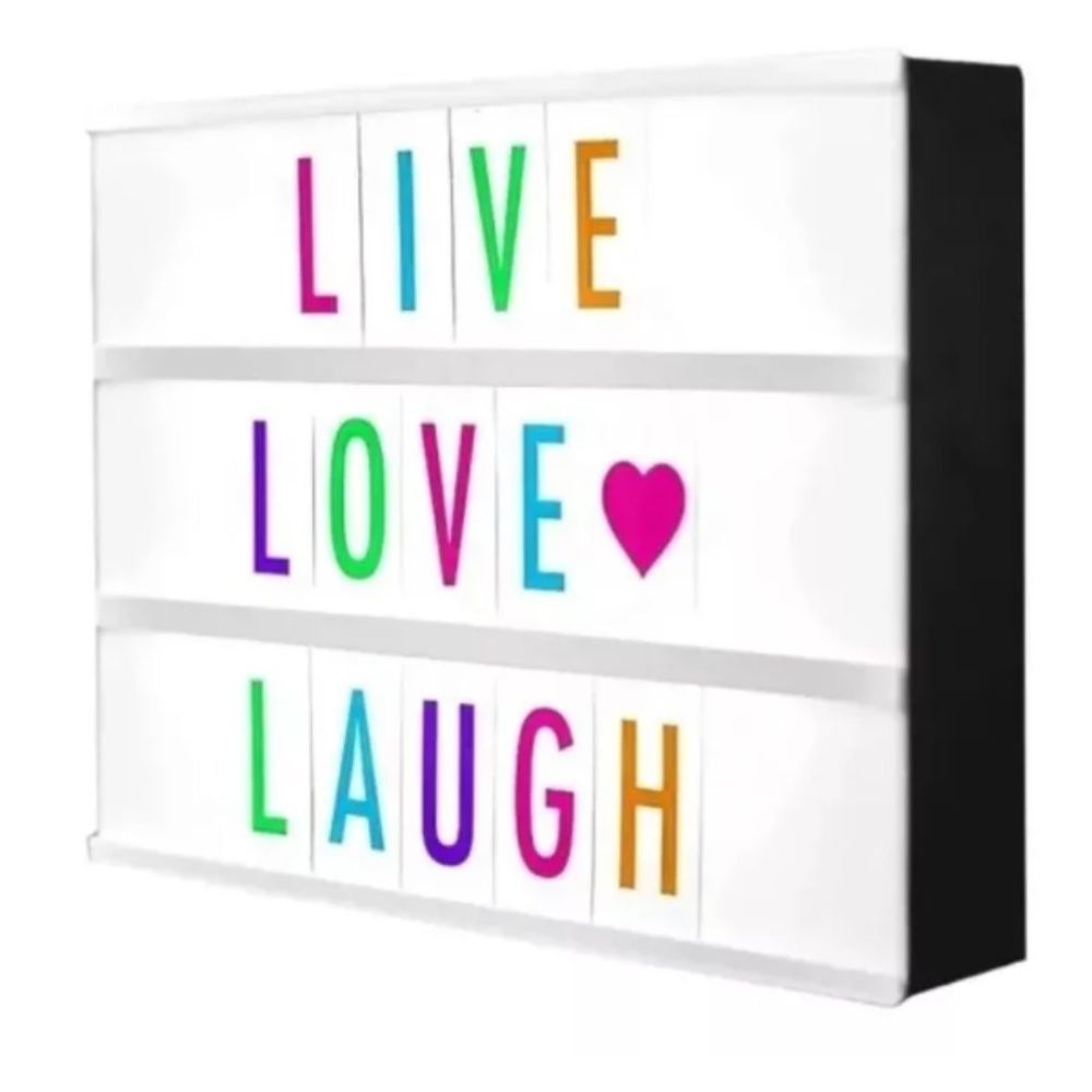Cartel luminoso Led Letras negras+ letras de colores + emojis