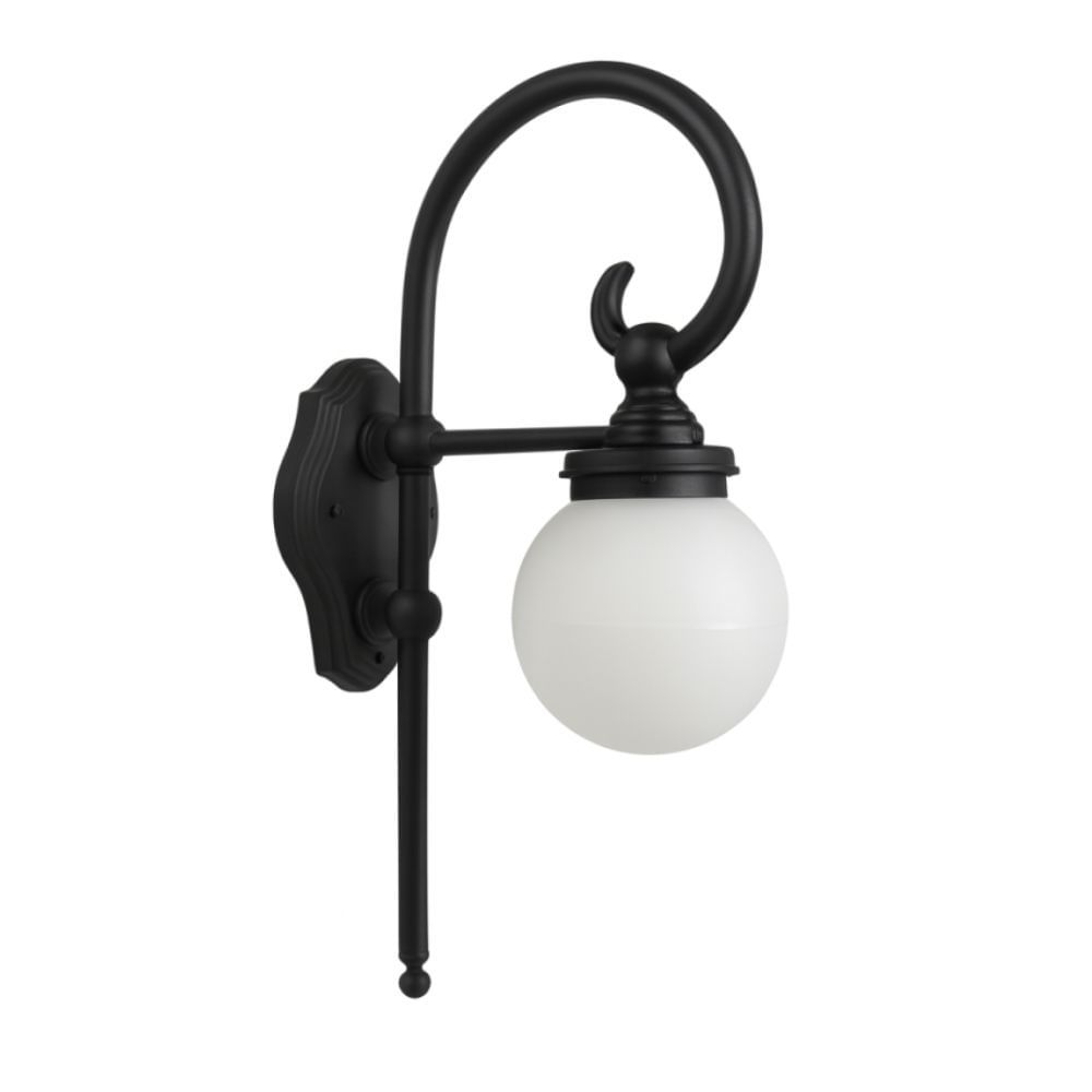 Aplique globo 11x11cm con ménsula Rizo 23x13cm- Negro 1292/NG