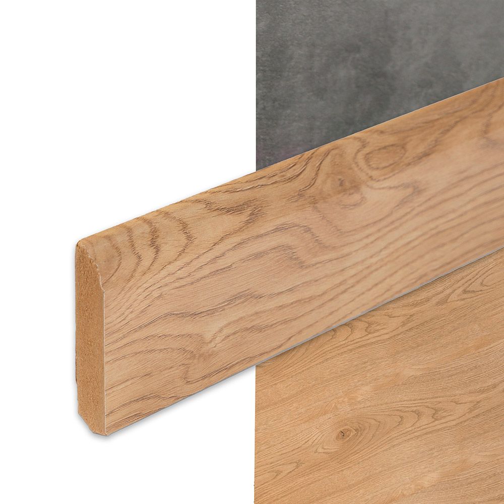 Zocalo MDF Simil Madera Abeto 2,4m x 8cm por unidad