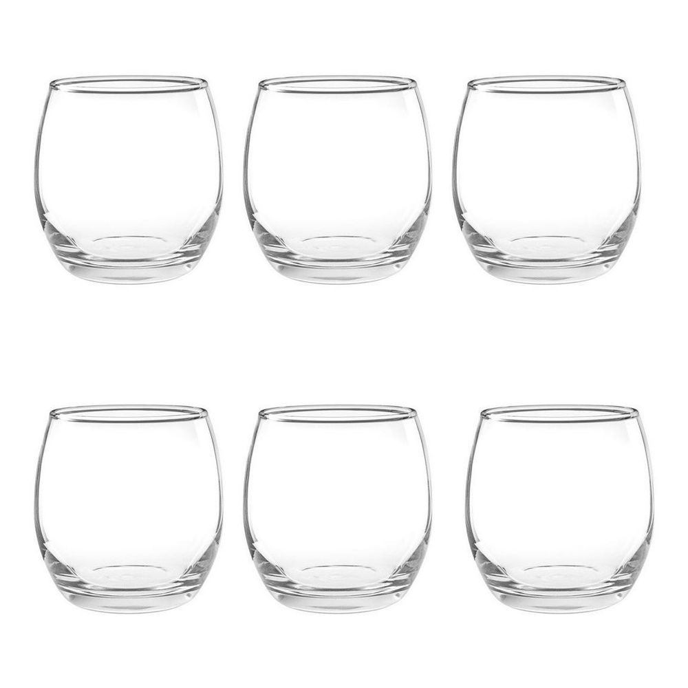 Set X6 Vaso Whisky Vidrio Vela Cristar Mikonos Bajo 343ml