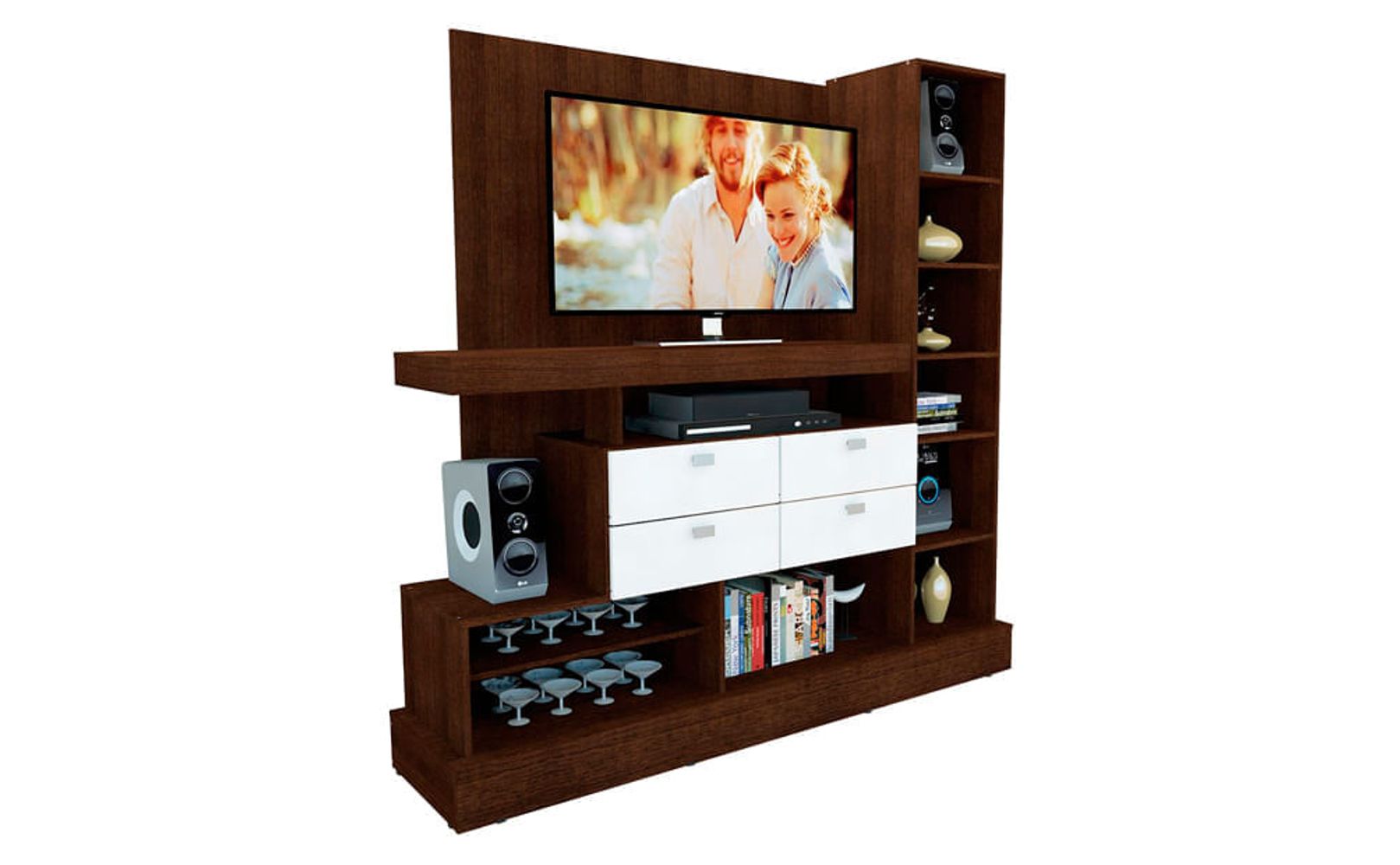 Modular rack 126 wengue frente blanco