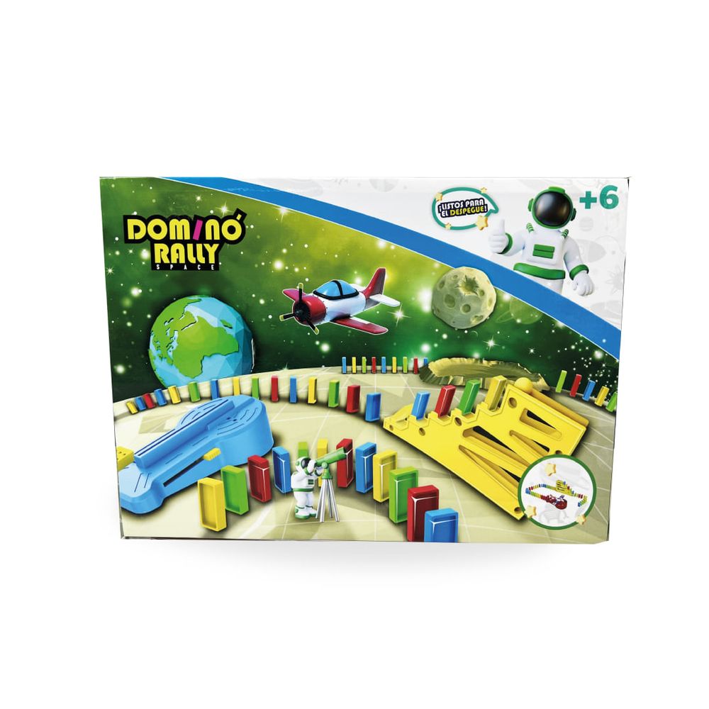 Domino Rally Con Lanzador Y Avion Set De Juguete